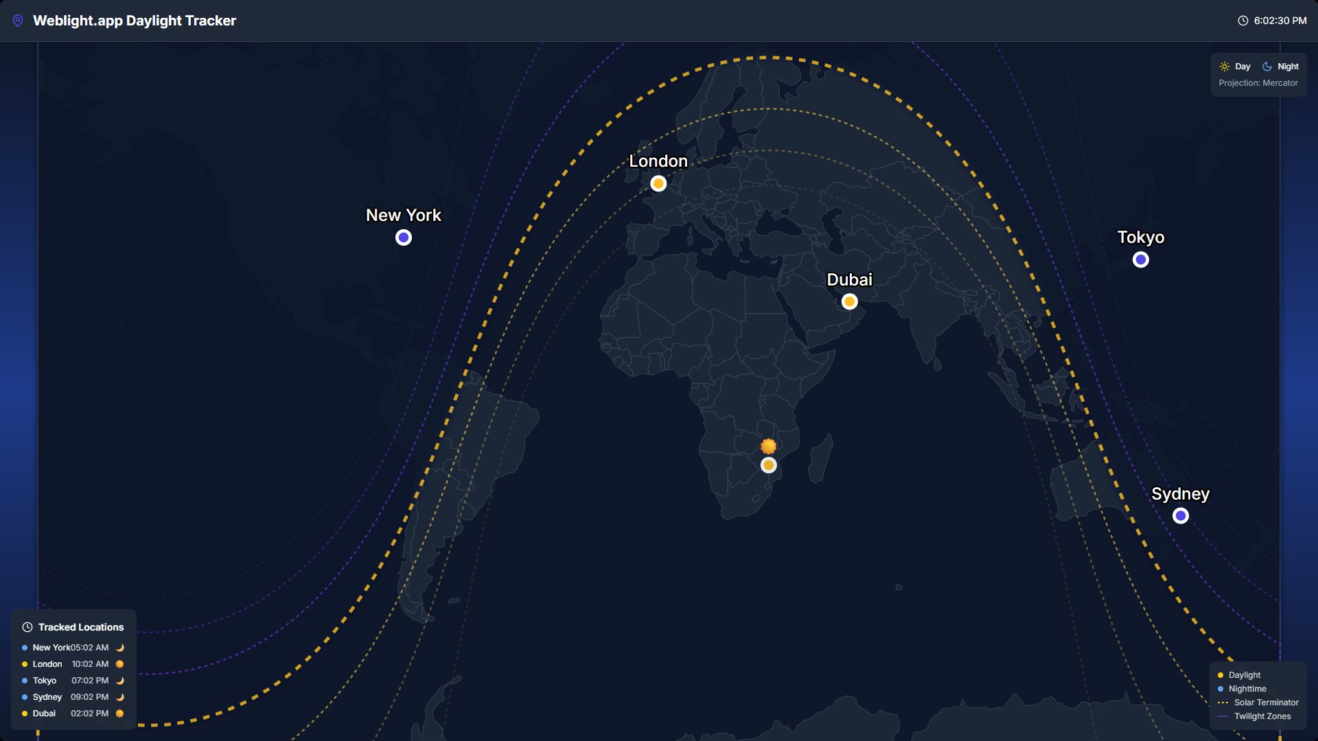 Daylight Tracker: Visualize Global Day and Night Cycles in Real-Time ...